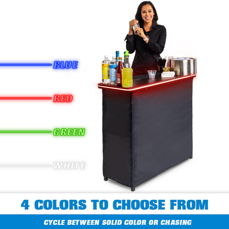 Gopong Gobar Portable Bar Table With Multi Color Led Lights Mobile